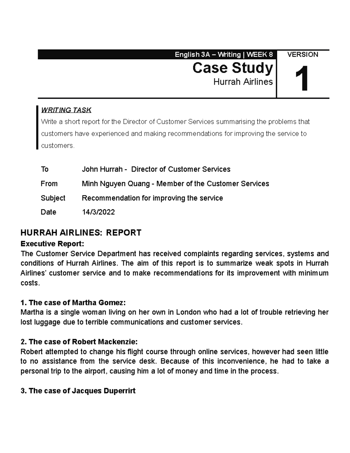 Nguyễn Quang Minh- Writing Entry 10 - English 3A – Writing | WEEK 8 ...