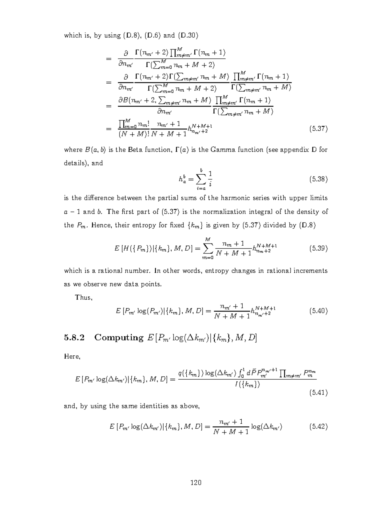 Bayesian Behaviour 6 Which Is By Using D D And D ∂n∂m′ Γ Nm