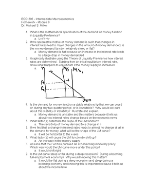 306 Online Homework 6 2022 - ECO 306 - Intermediate Macroeconomics Homework – Module 6 Dr ...