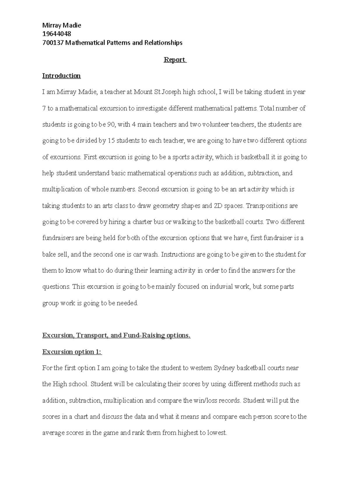 Math report mm - 19644048 700137 Mathematical Patterns and ...