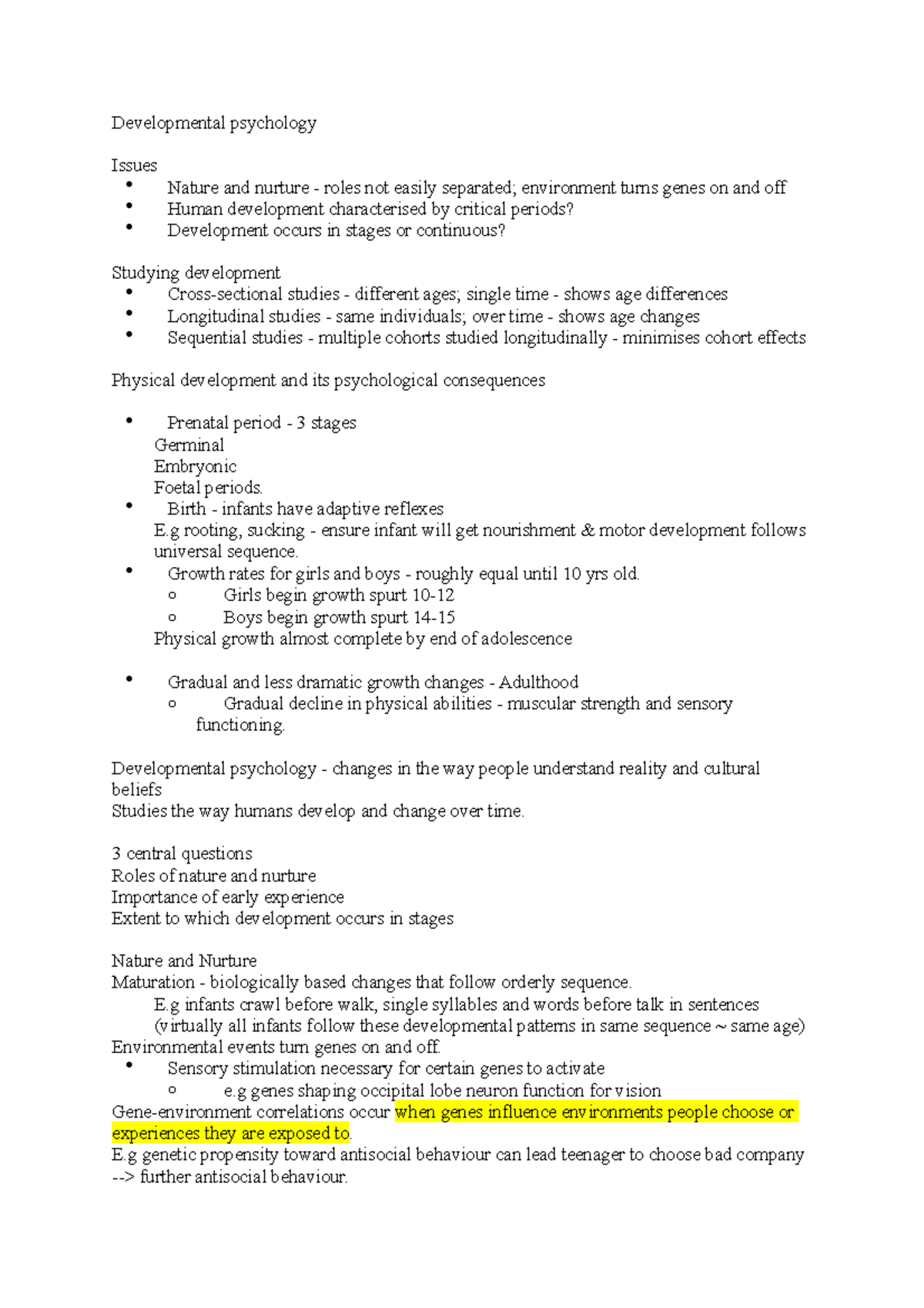 Developmental Psychology Readings - Developmental psychology Issues ...