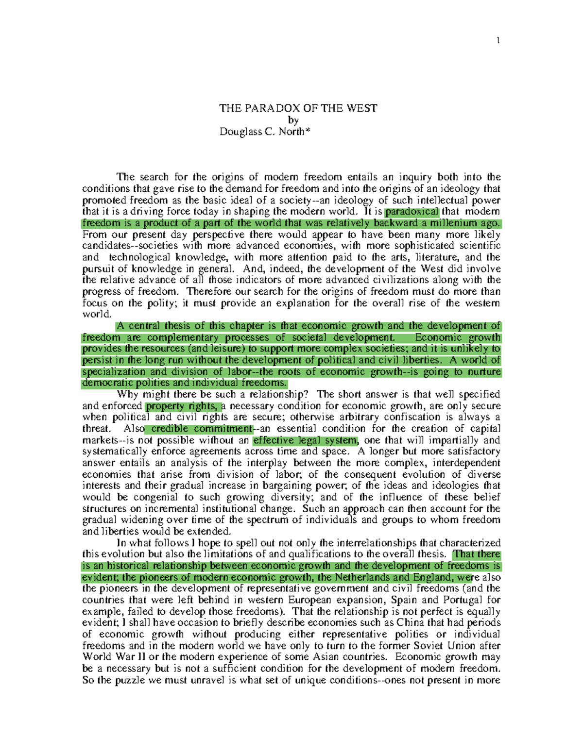 SMF+North%2C+Douglas+-+Paradox+of+the+West+-+Artikel - 1 THE PARADOX OF ...