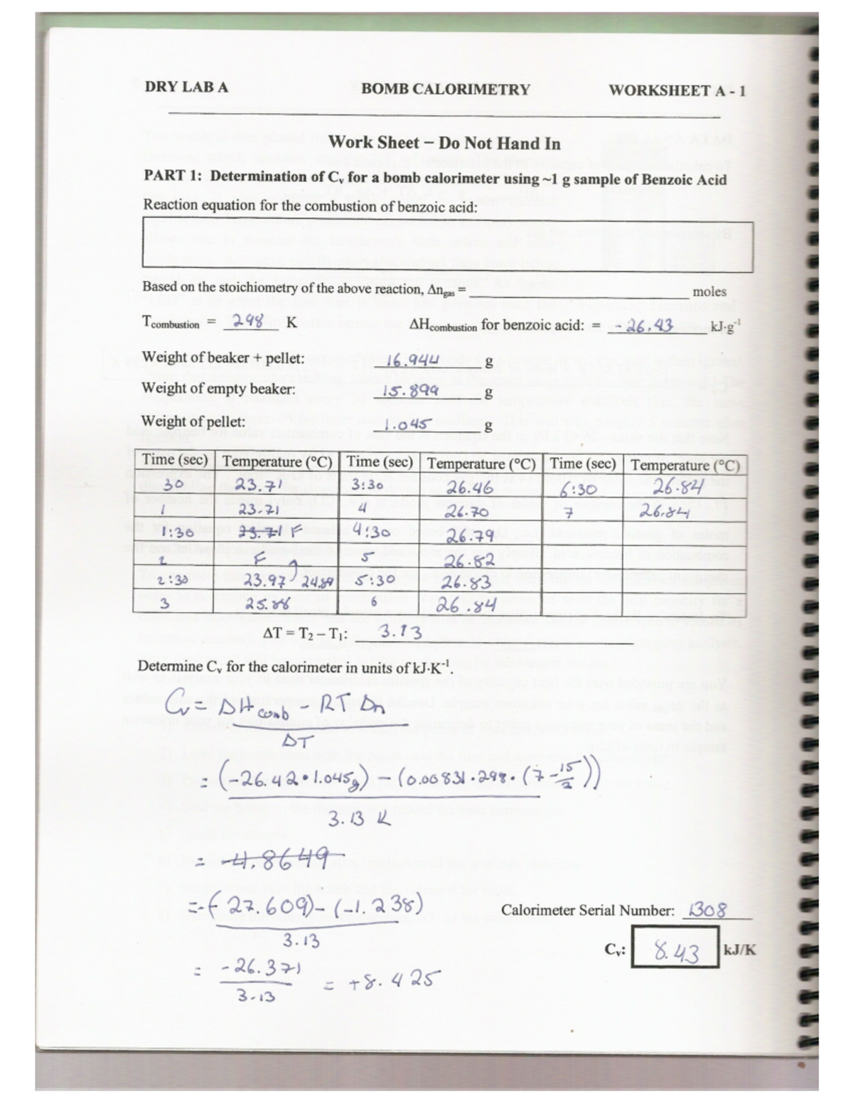 Dry lab A- chem 1050 - CHEM 1050 - Studocu