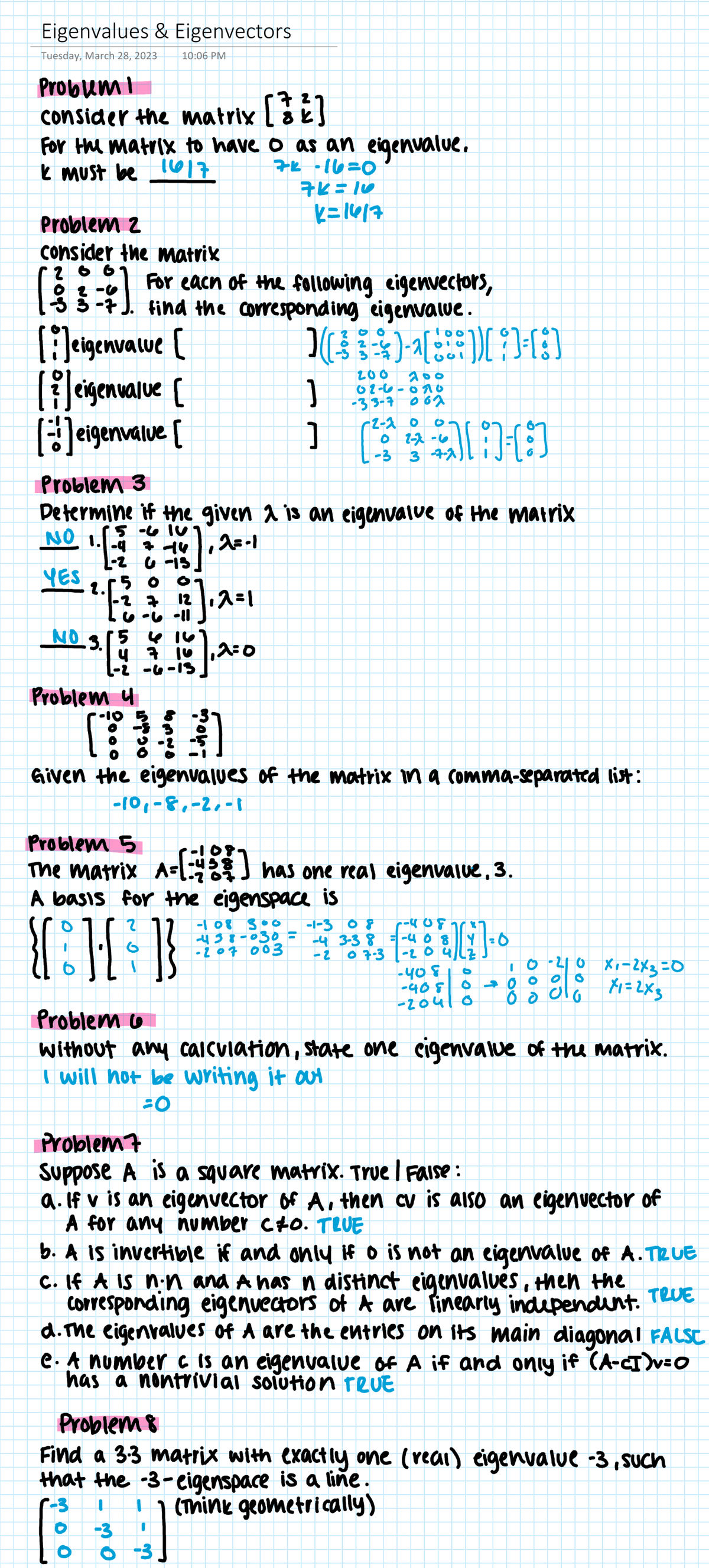 Eigenvalues Eigenvectors - MATH 1553 - Studocu