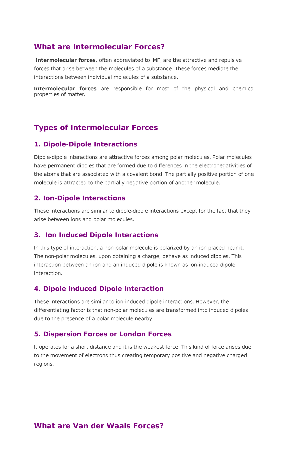Anachem - What are Intermolecular Forces? Intermolecular forces, often ...