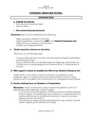 Forensics - Traumatology - CLSccC Forersic Medicine Notes 22 GENERAL ...