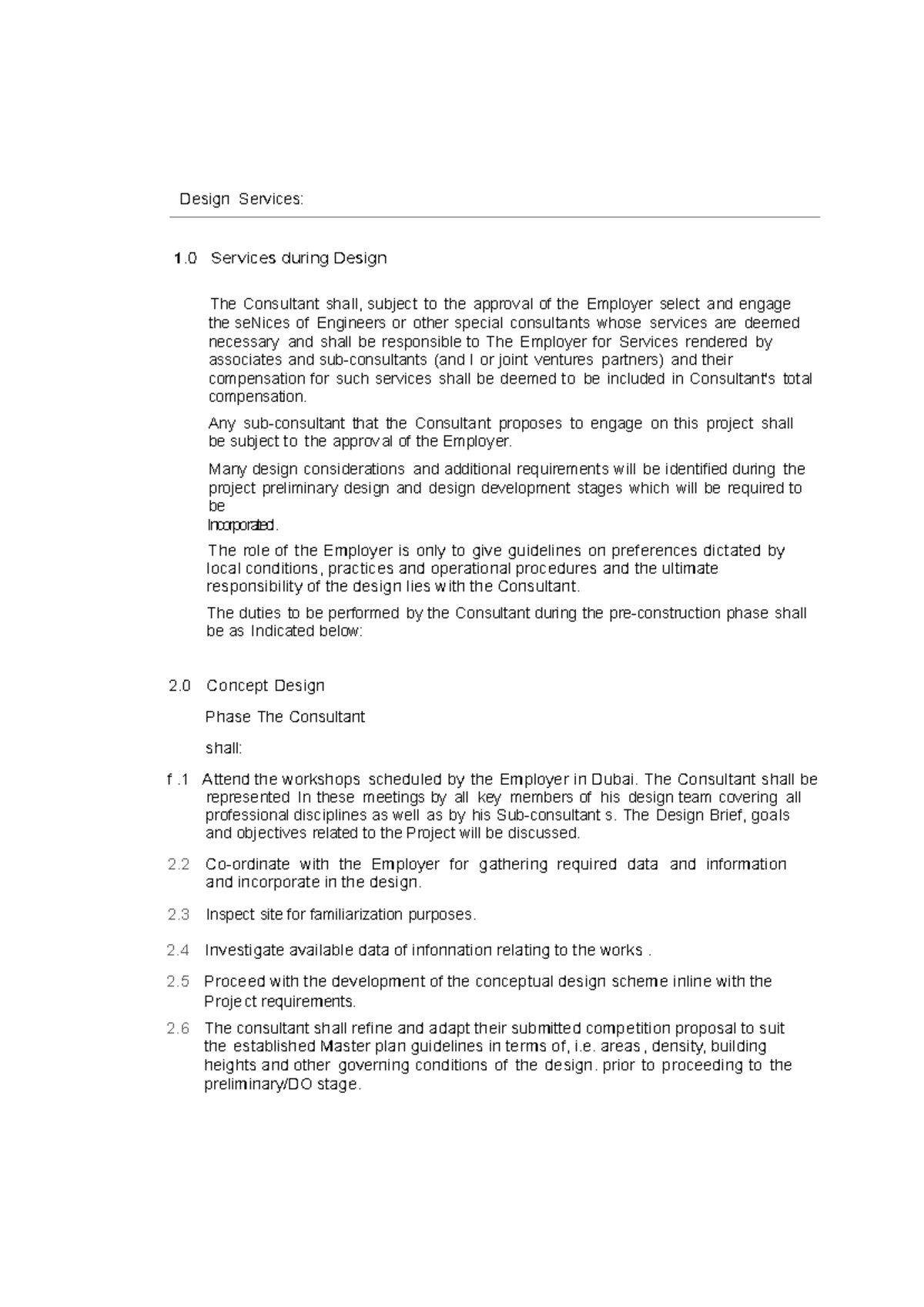 Stages of Design as per Contract - Design Services: 1 Services during ...