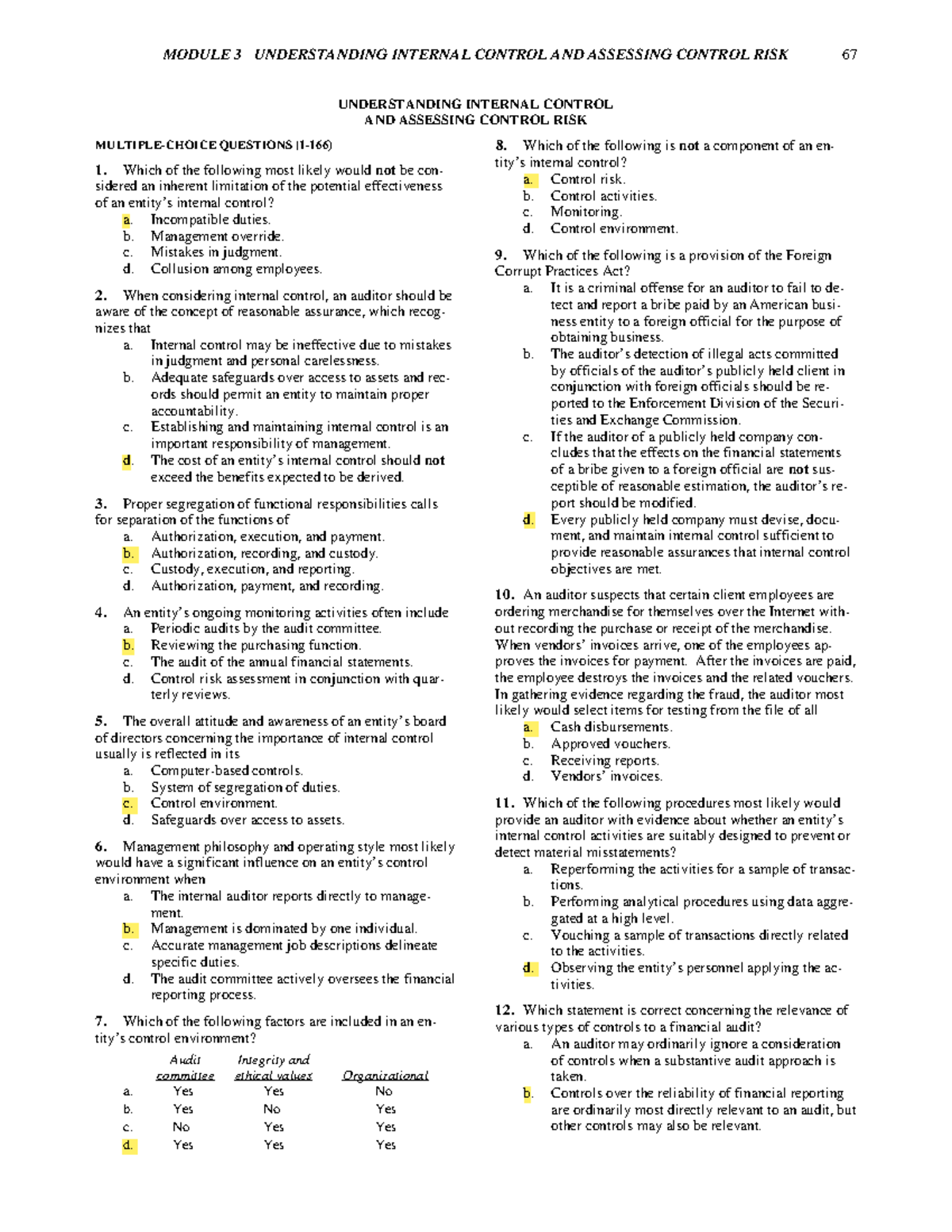 Wiley-Module 3 - Underst a nding Intern a l Contol a nd Assessing ...