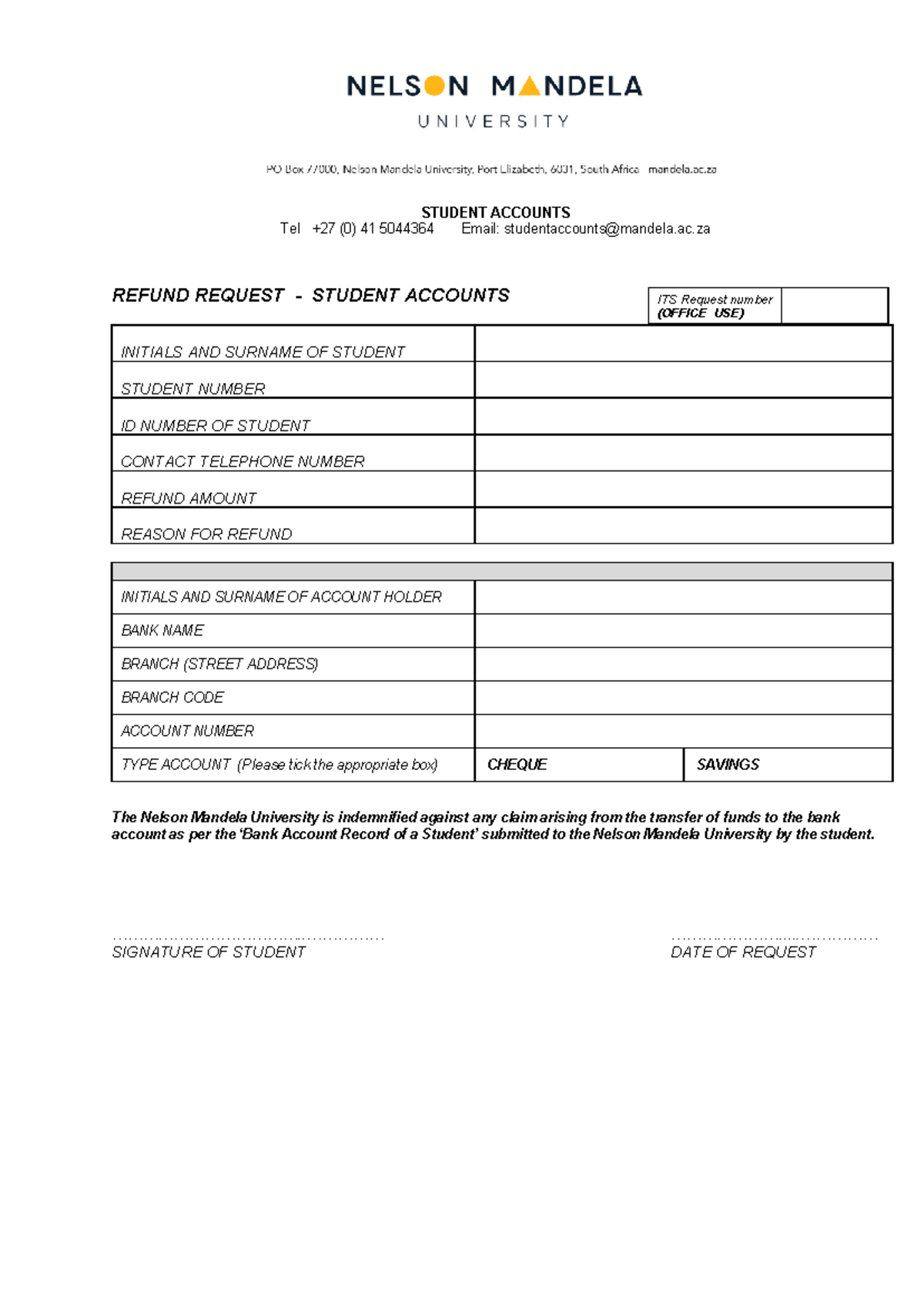 Refund Request Sturefund Request Student Accountsdent Accounts 2021 ...