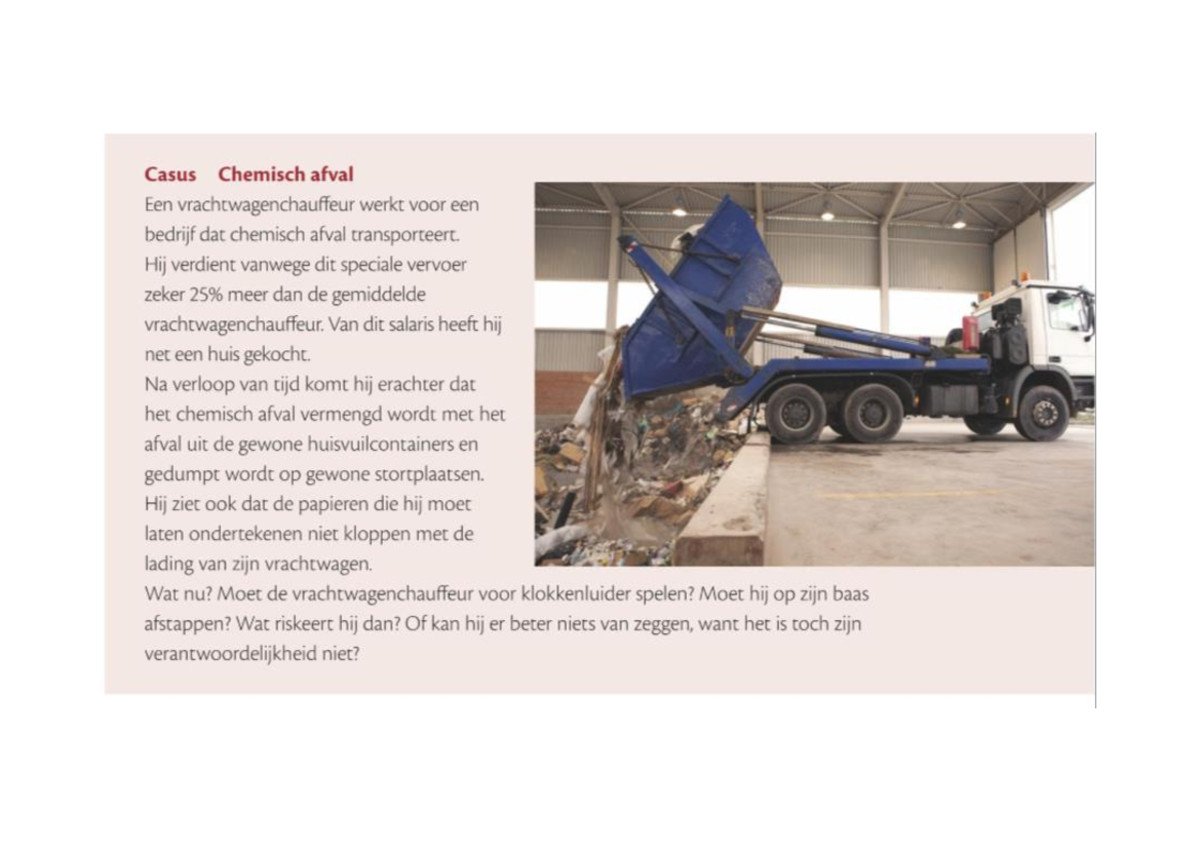 Casus chemisch afval - Nederlandse Taal en Literatuur - Studeersnel