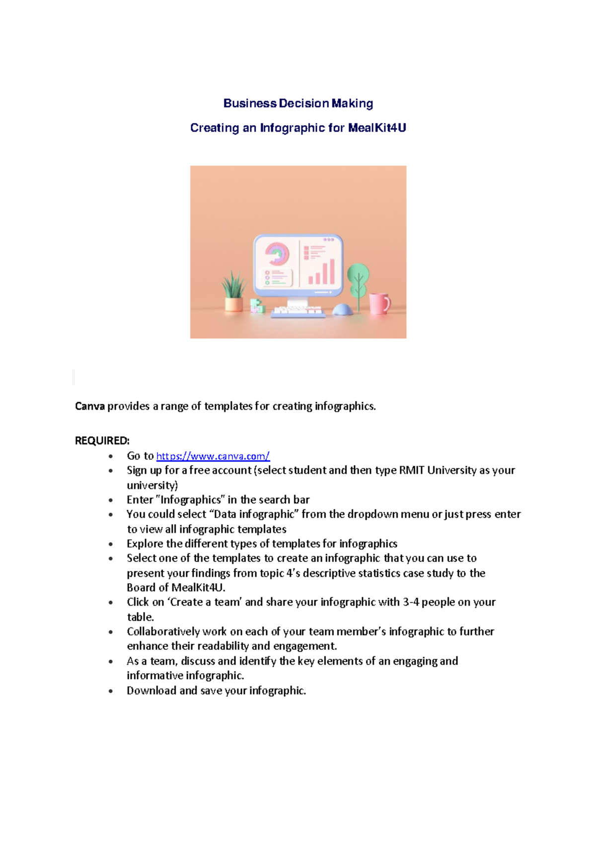 Infographic activity MELB - Business Decision Making Creating an ...