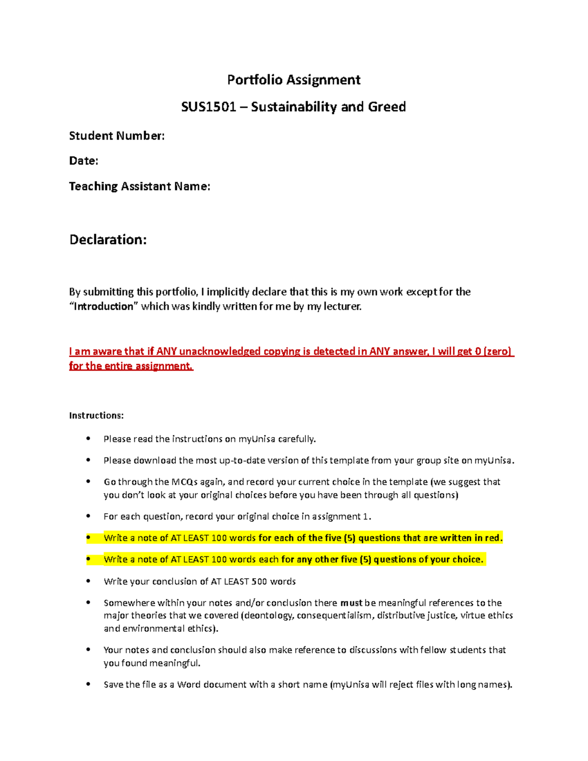 Portfolio Template 23-S2 - Portfolio Assignment SUS1501 ...