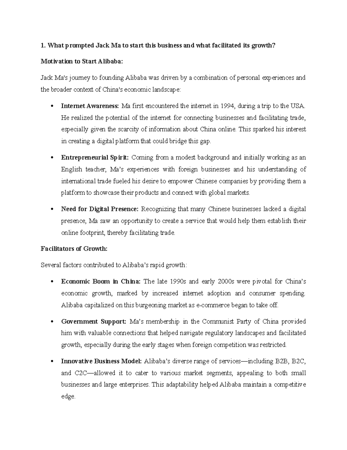 Jack Ma & Alibaba - notes - 1. What prompted Jack Ma to start this ...