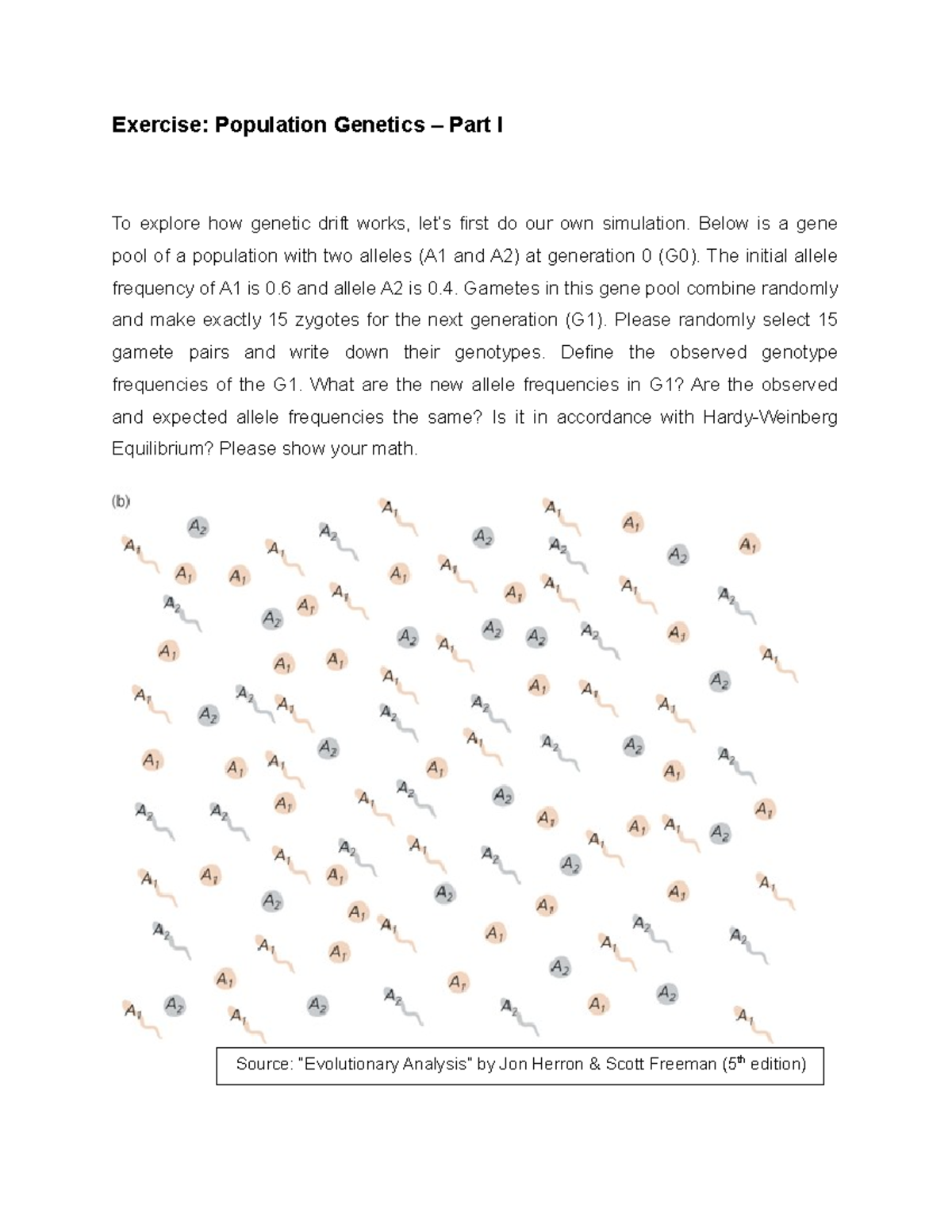 Allele A 1 - Exercise Pop Genetics I- Update - Exercise: Population ...