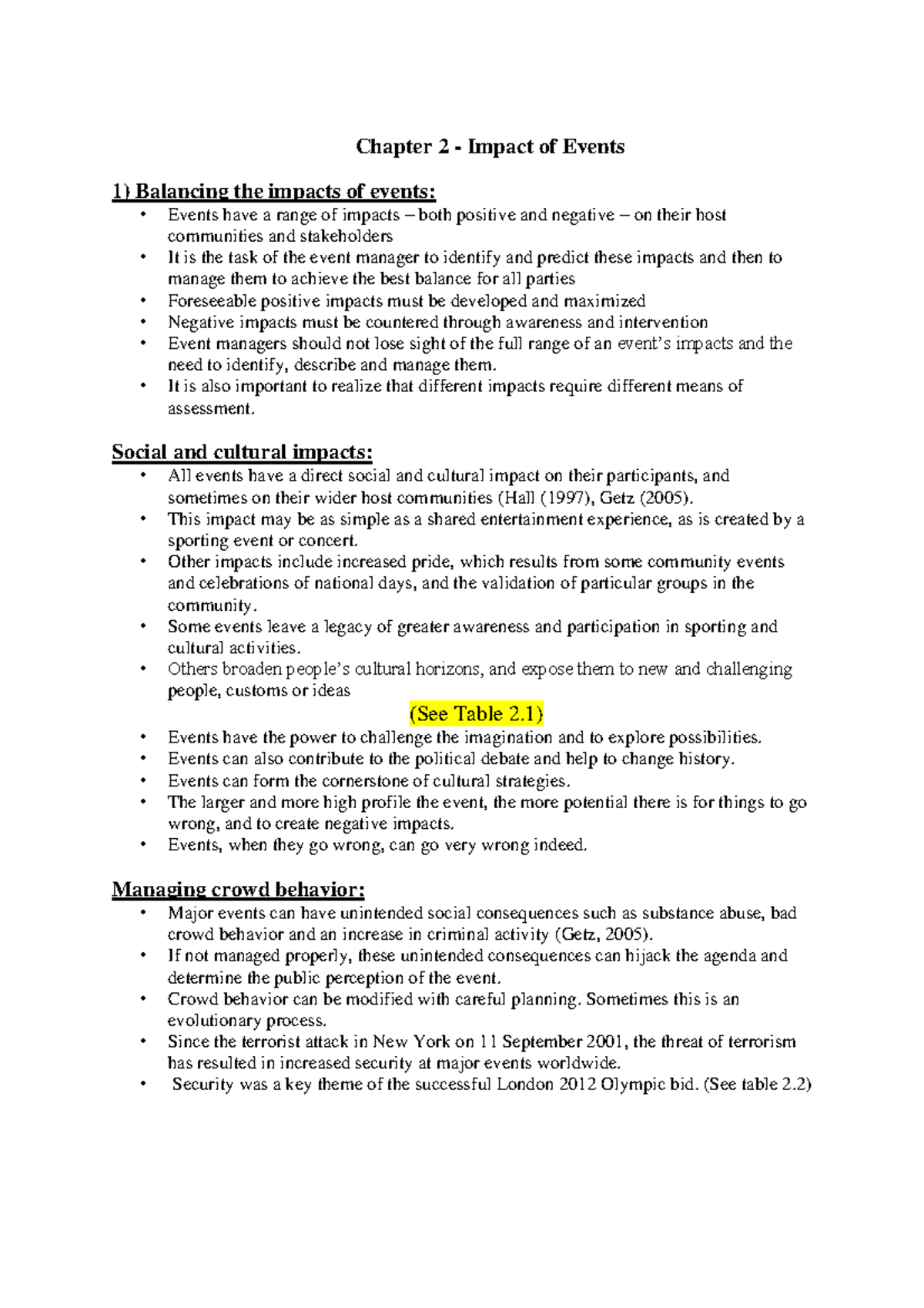 Impact of events - HJKBJKBJK/B - Chapter 2 - Impact of Events 1 ...
