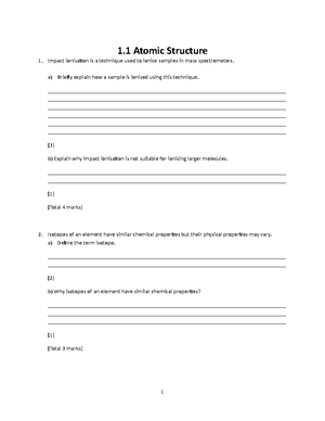 AQA A level Chemistry Topic Checklist - SPECIFICATION DESCRIPTION ...