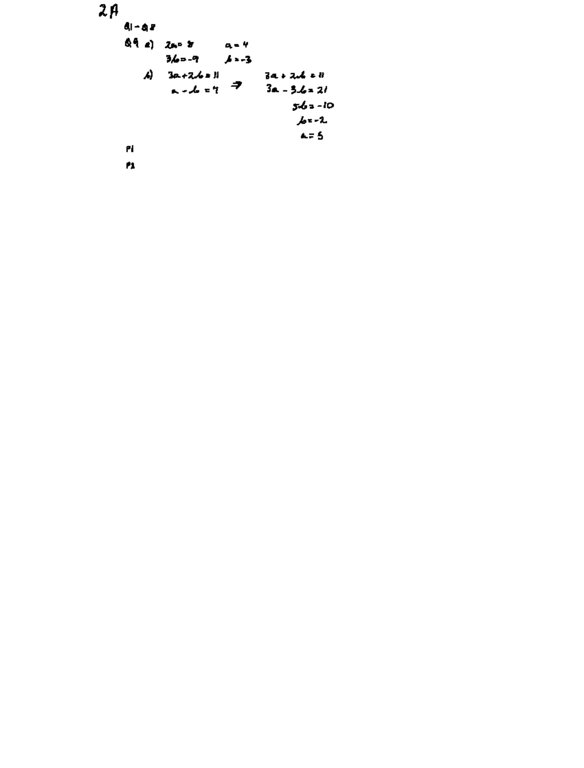 MM12 Ext1 Ch2 Solutions - 2A al as 09 a 2a 8 a 4 36 9 6 3 move b 3A 126 ...