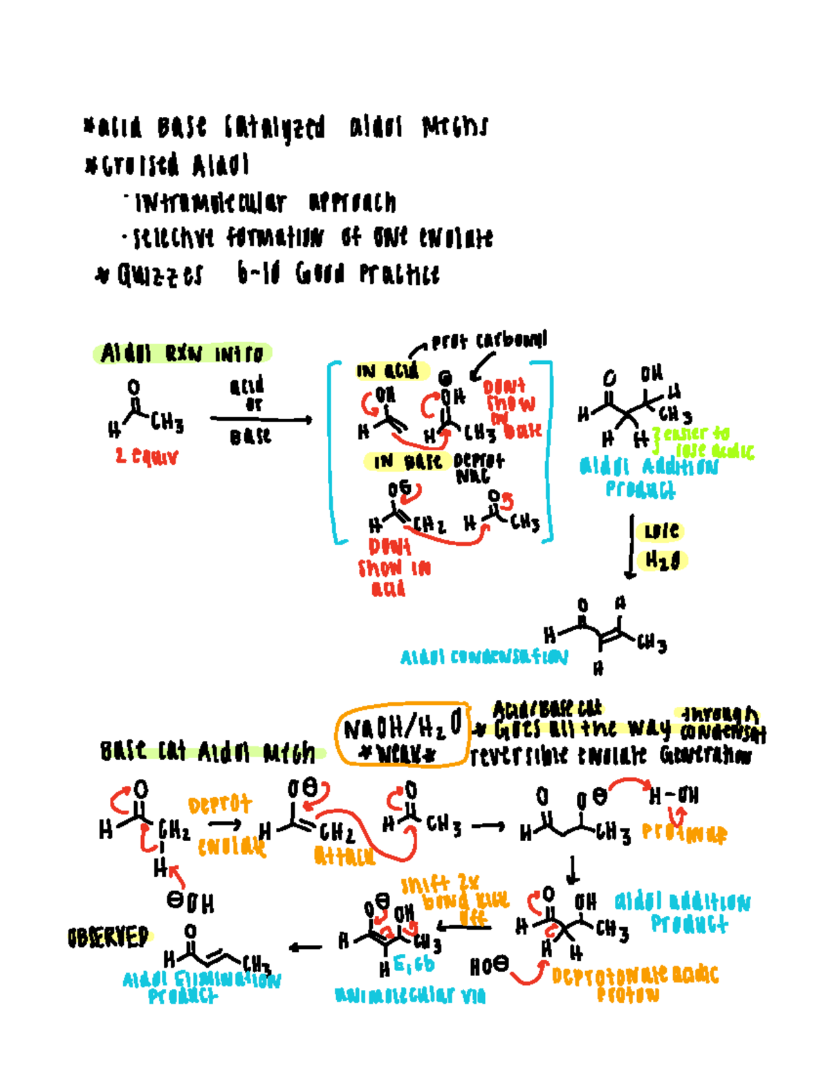 215 Lecture 27 - alld Base catalyzed aldol Means broiledAldol ...