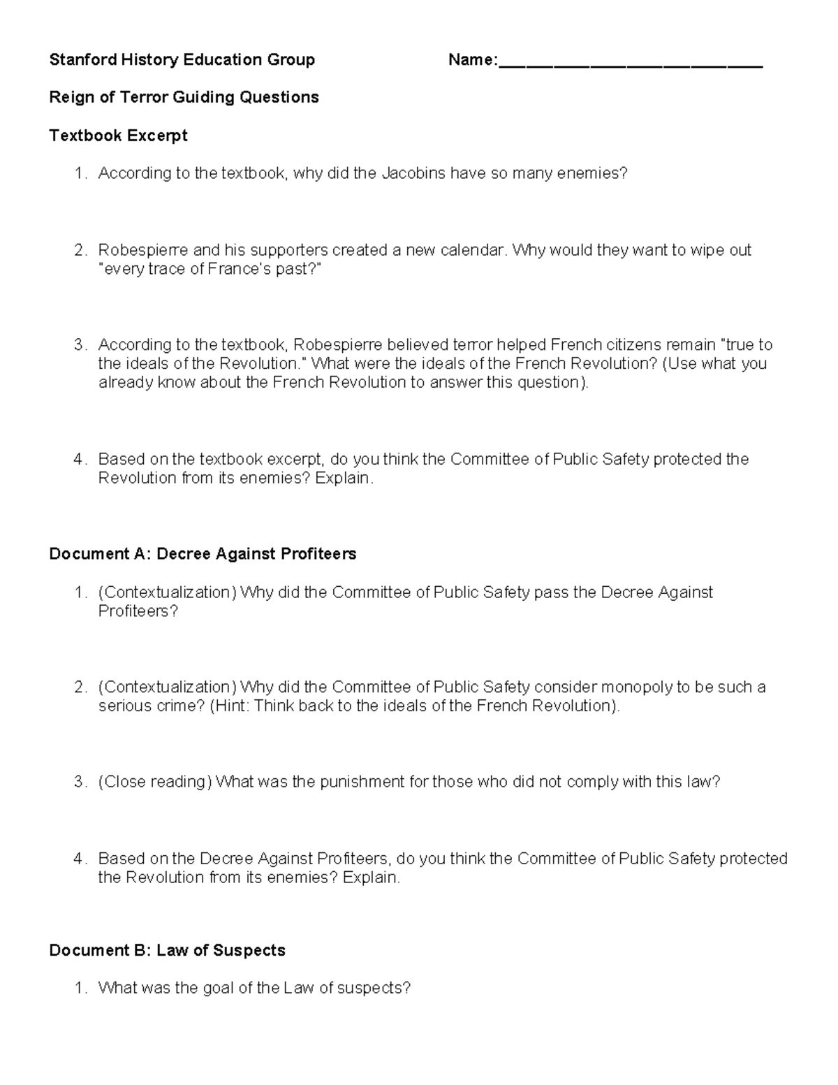 Sheg-terror-questions - Stanford History Education Group Name