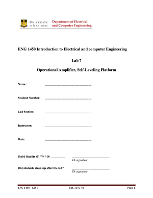 Lab 1 instructions 2020S v1 - ENG 1450 Introduction to Electrical and ...