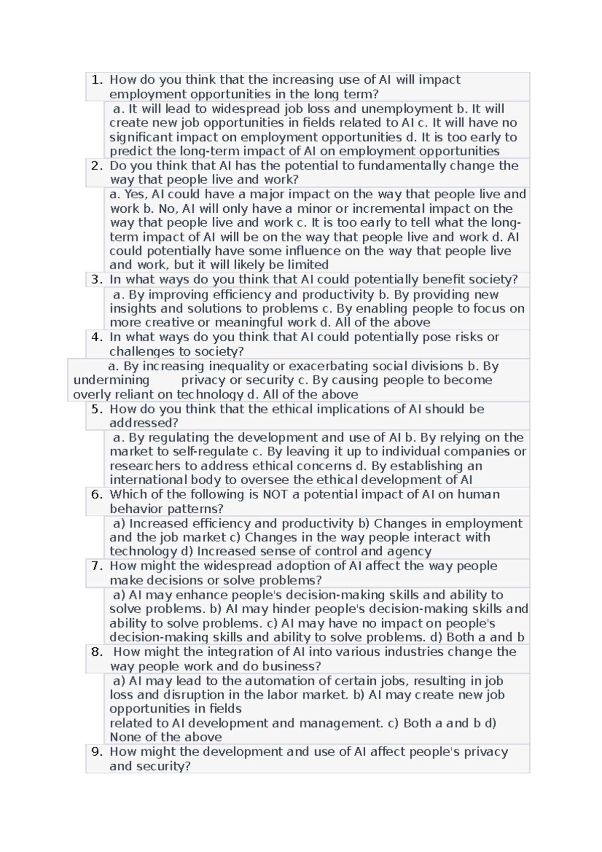 AI currently influence human behavior questions - How do you think that ...