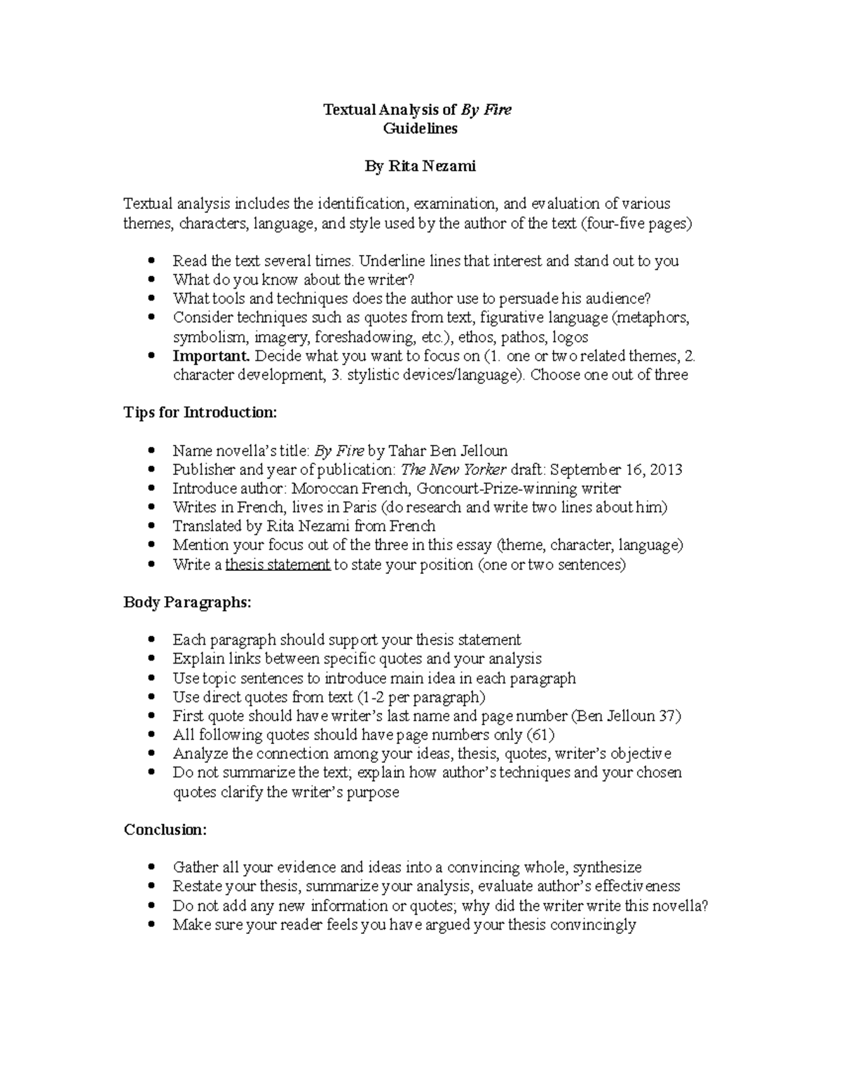 Guidelines Textual Analysis 2022 By Fire - WRT 102 - SBU - Studocu