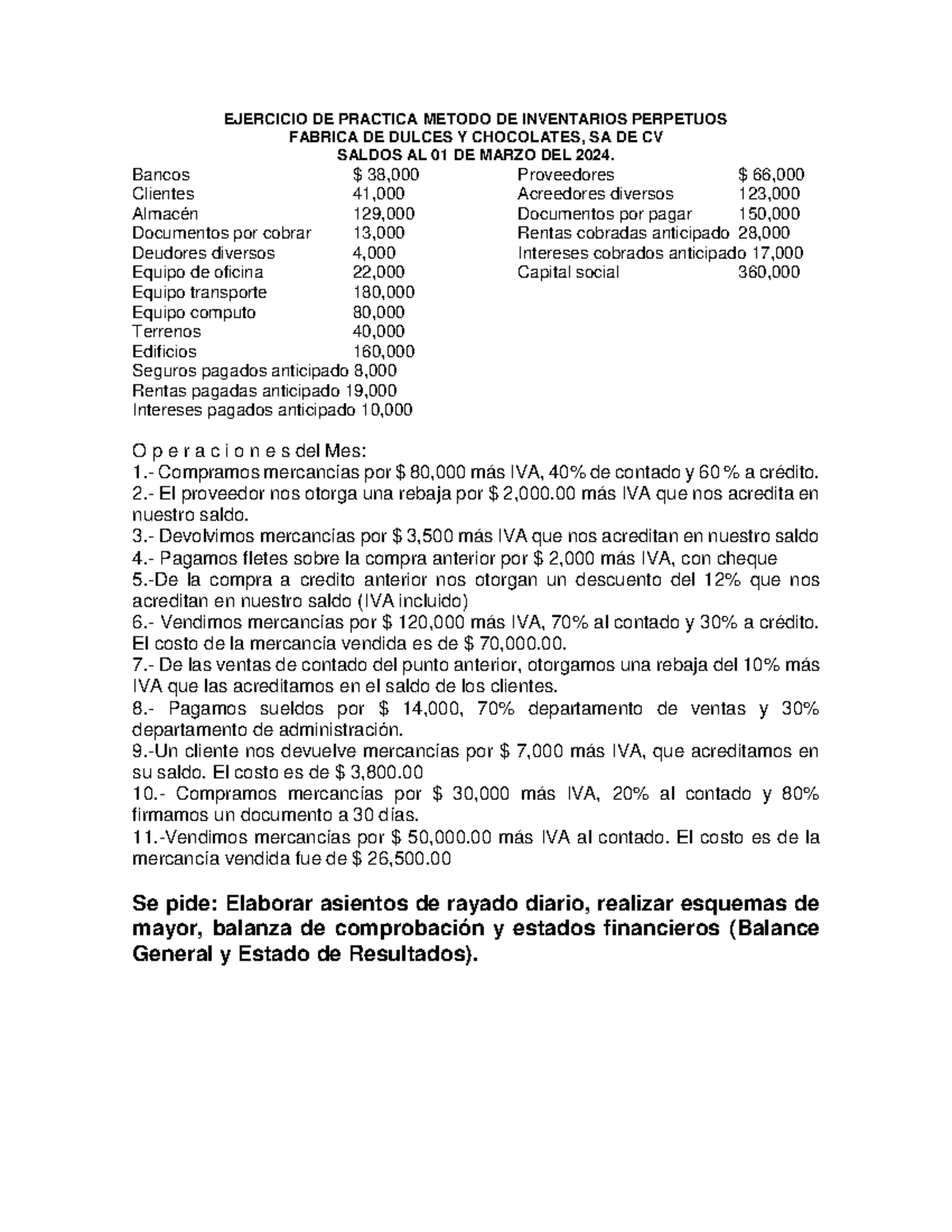 Practica 2 Submodulo II - EJERCICIO DE PRACTICA METODO DE INVENTARIOS PERPETUOS FABRICA DE ...