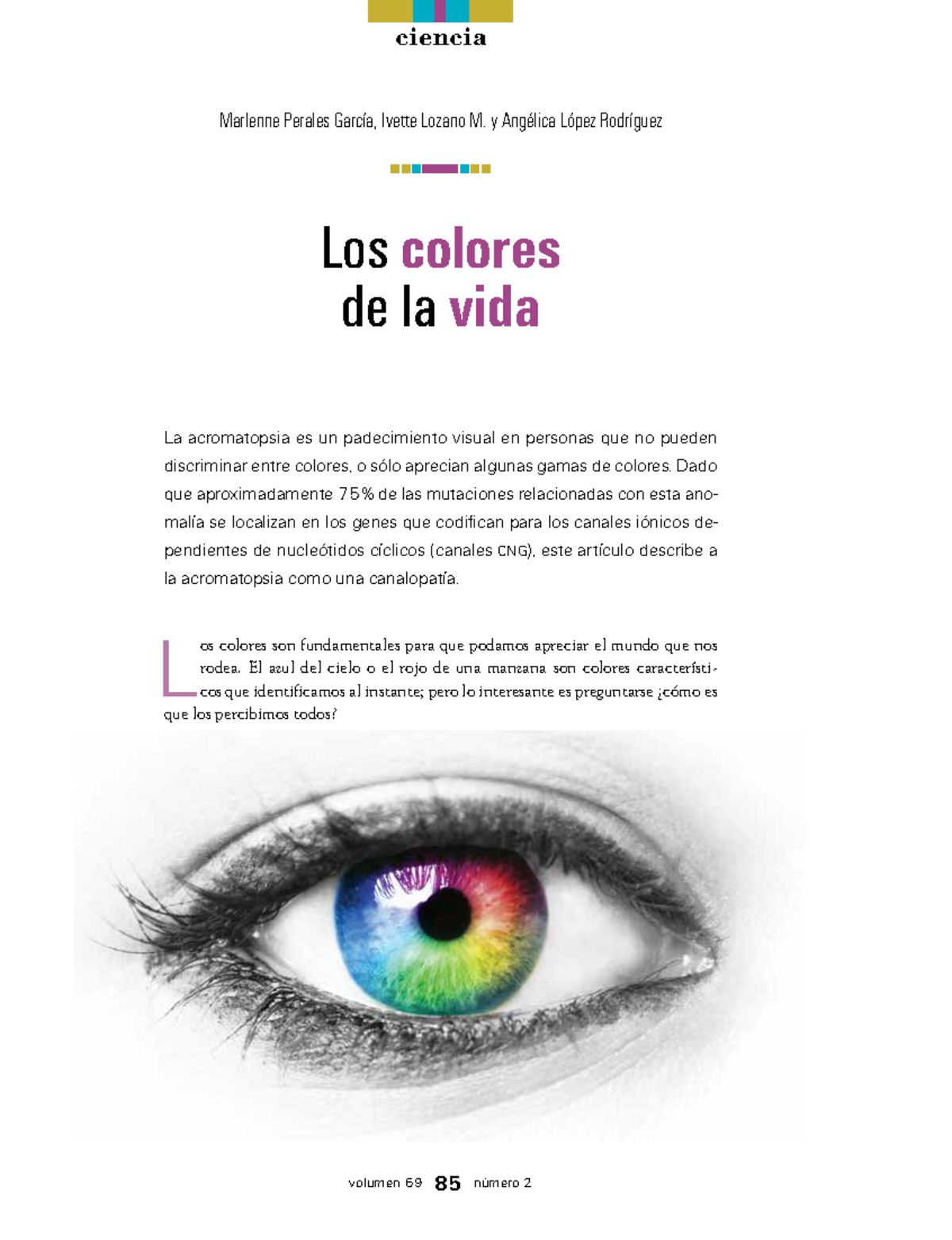Colores Vida - Farmacología - volumen 69 85 número 2 ciencia Los ...