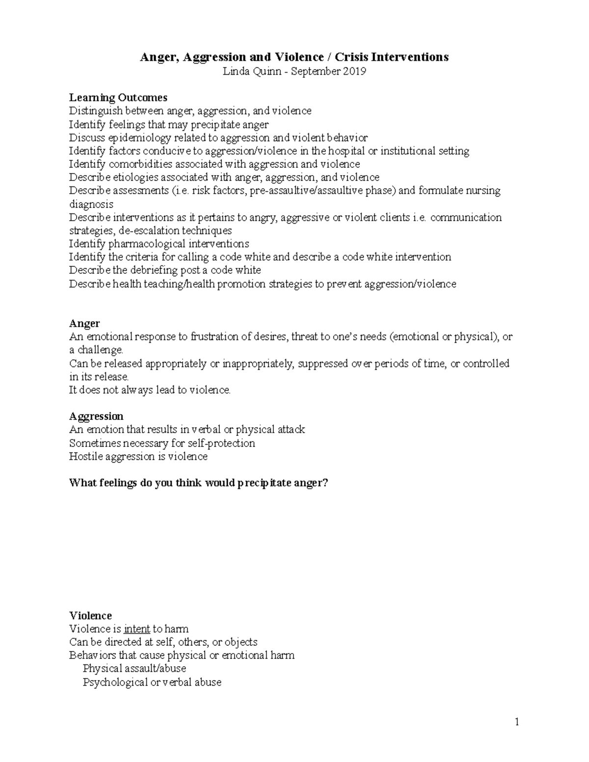 Anger aggression and violence and Crisis interventions - Anger ...