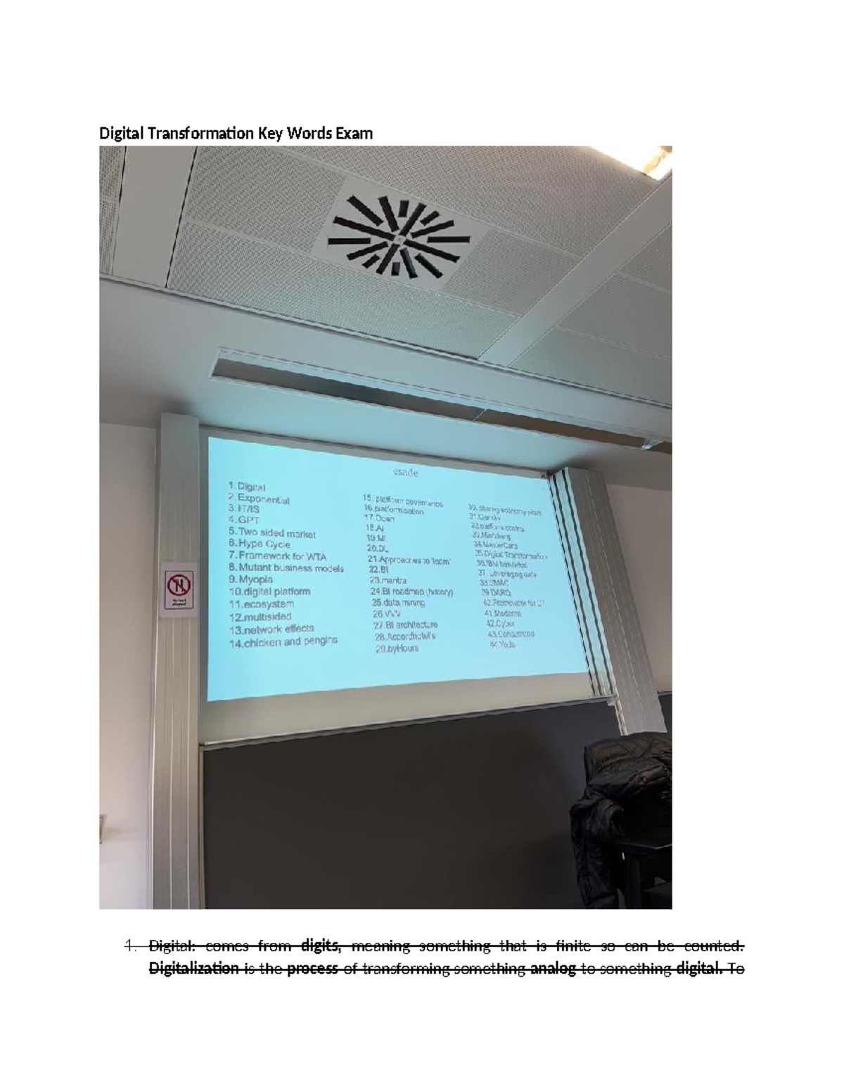 Key Words DT - Digital Transformation Key Words Exam 1. Digital: comes ...