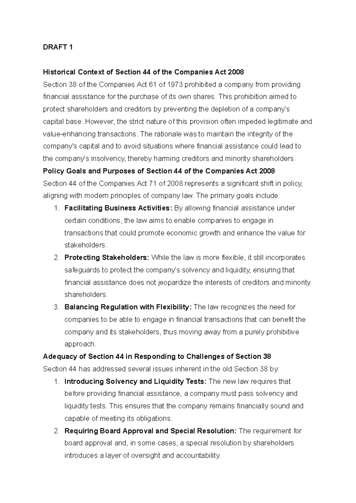 Business entities draft assignment - DRAFT 1 Historical Context of ...