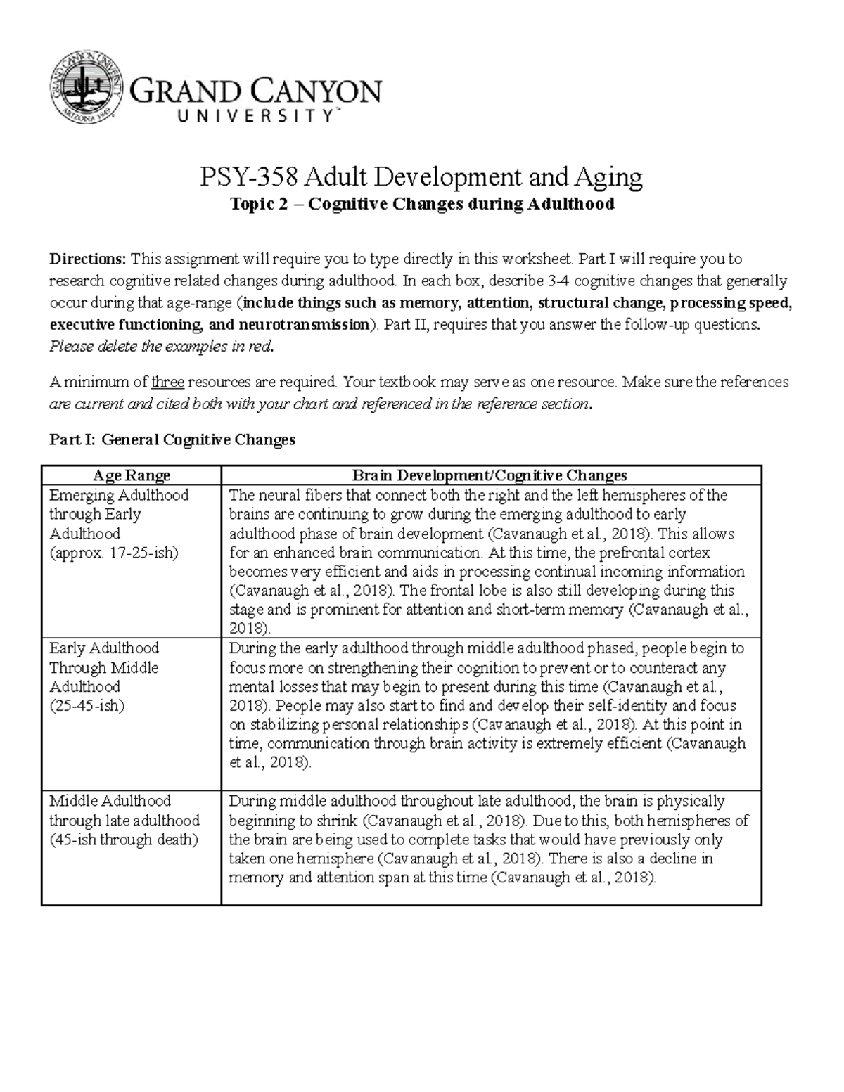 PSY358-RS-Cognitive Changes - PSY-358 Adult Development and Aging Topic ...