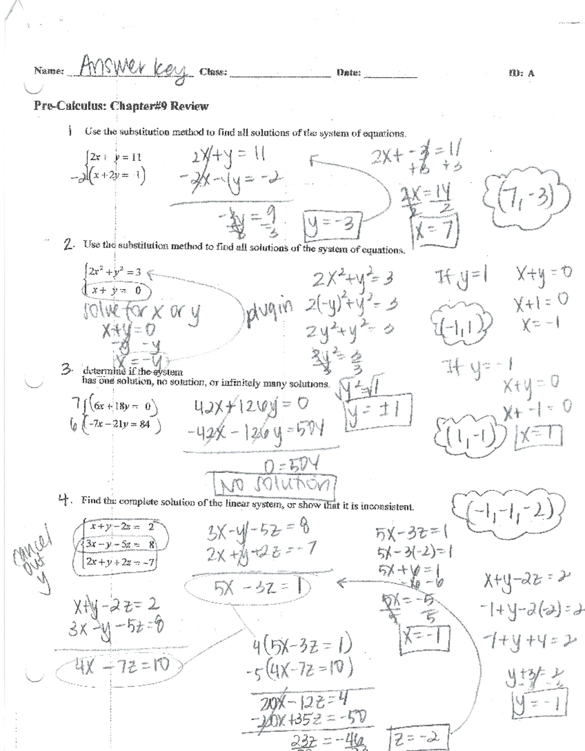 Precal ch9 review answer key - MAT 171 - Studocu