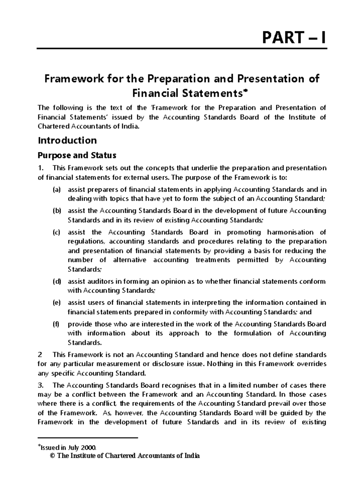 framework for the preparation and presentation of financial statements ...