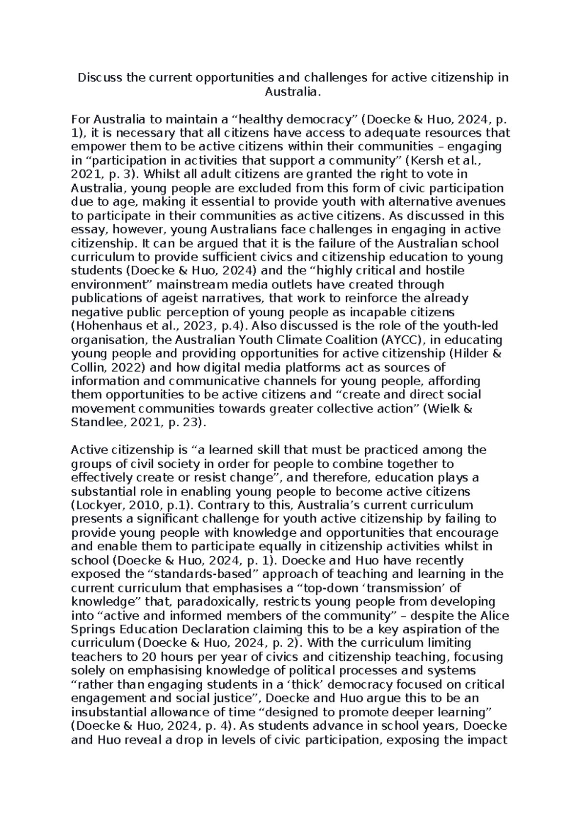Assessment 2 Essay - Discuss the current opportunities and challenges ...