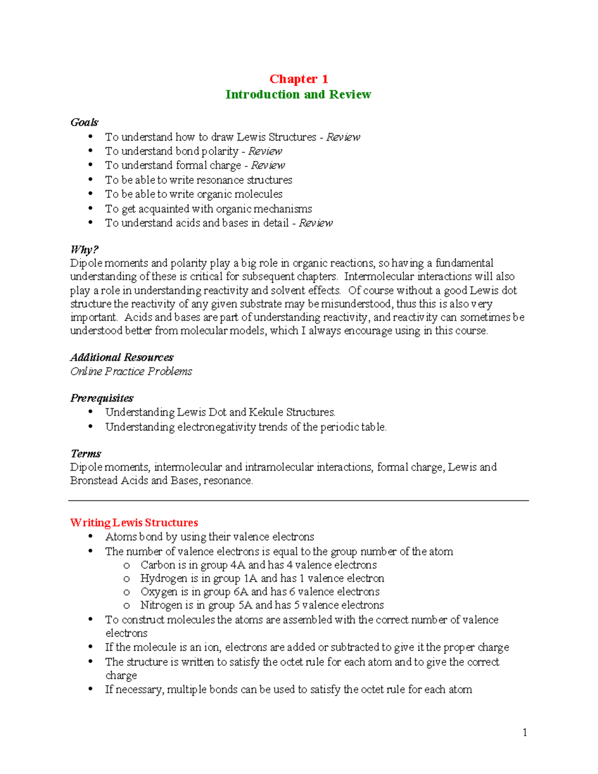 Chapter 1 Chapter 1 Introduction And Review Goals To Understand How