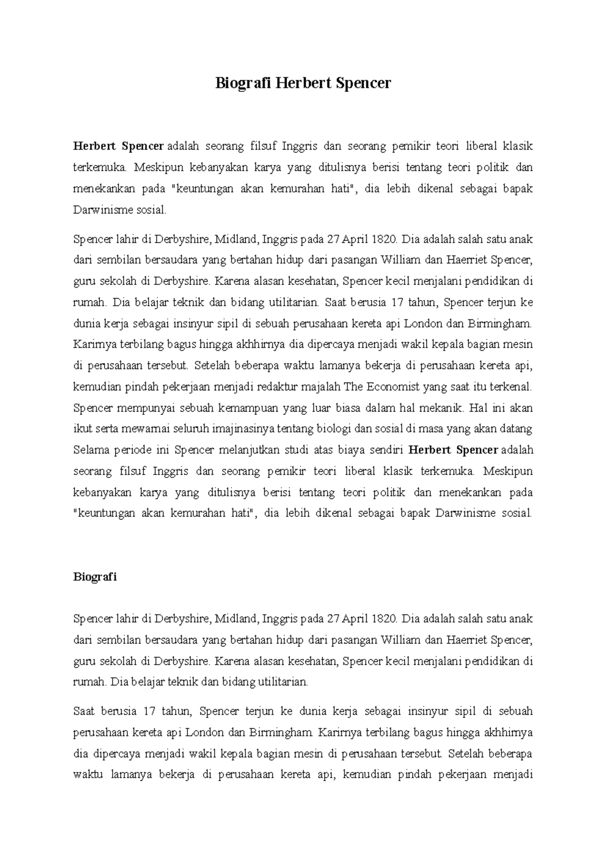 Biografi Herbert Spencer - Biografi Herbert Spencer Herbert Spencer ...