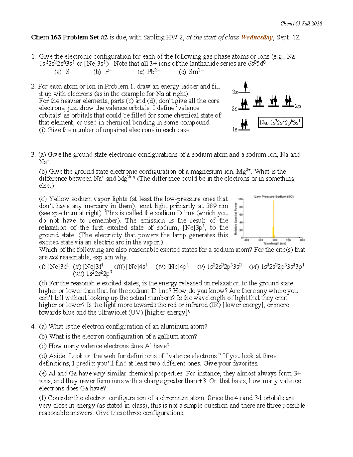 Problem Set 2 Revised 9.10.18, Chem163-Fall18 - Chem163 Fall 201 8 Chem ...