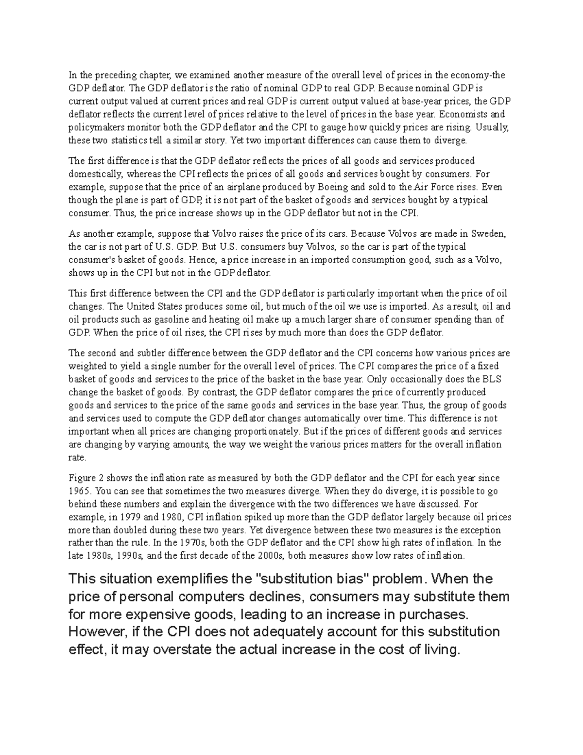 GDP deflator, CPI and Inflation - In the preceding chapter, we examined ...