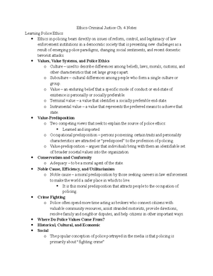 Ethics Notes 5 - Ethics-Criminal Justice Notes Chapter 5 Deception in ...