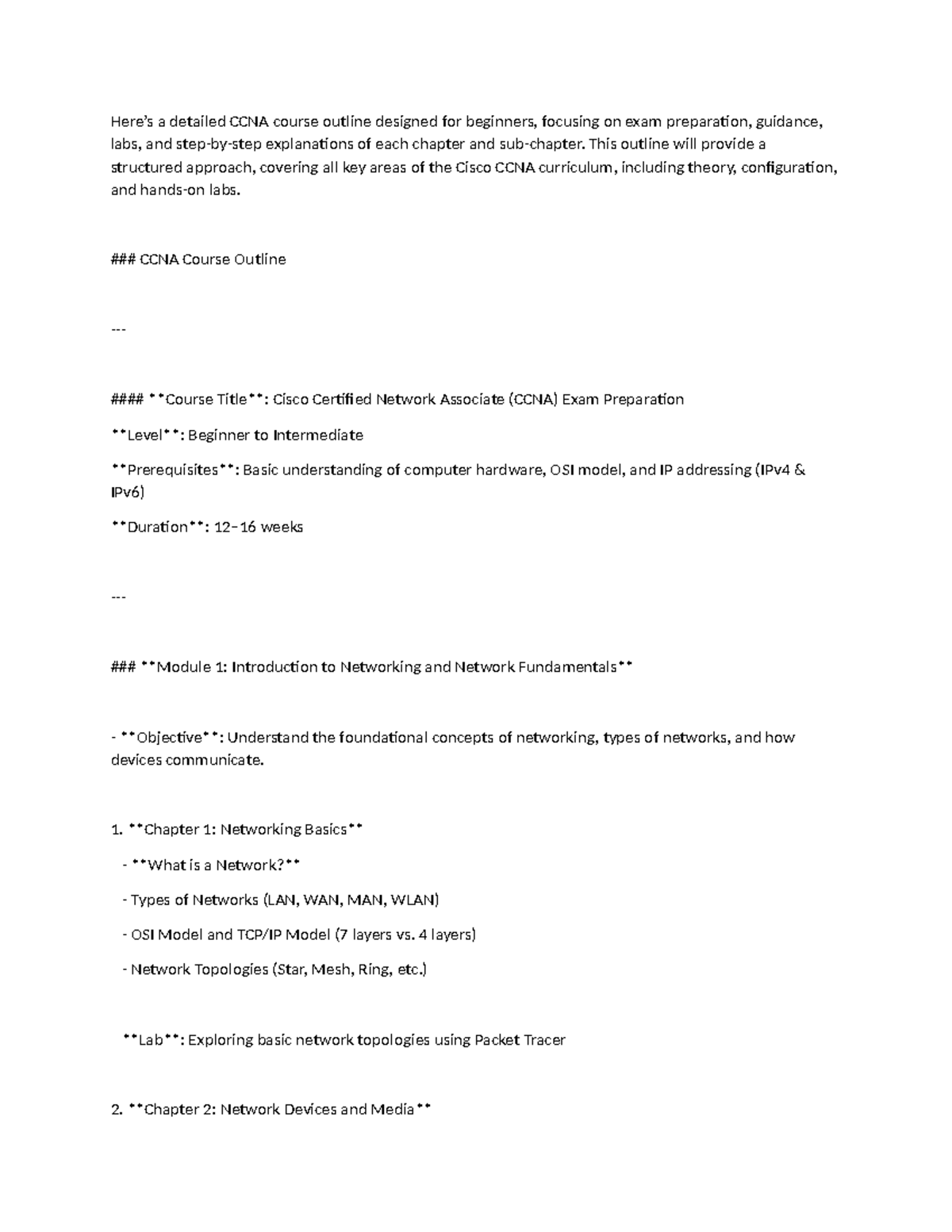 C4 - test - Here’s a detailed CCNA course outline designed for ...