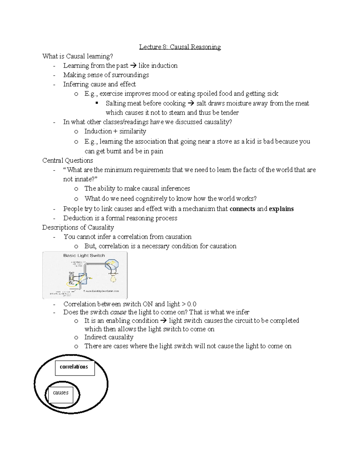 Lecture 8 word - Lecture 8: Causal Reasoning What is Causal learning ...