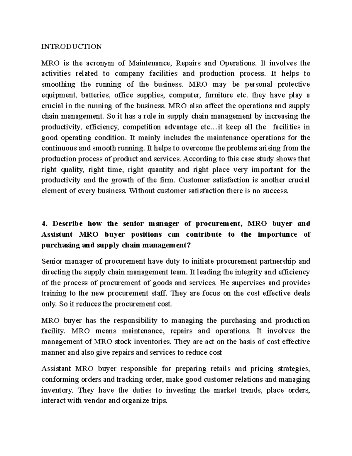 MRO Buyer in business - INTRODUCTION MRO is the acronym of Maintenance ...