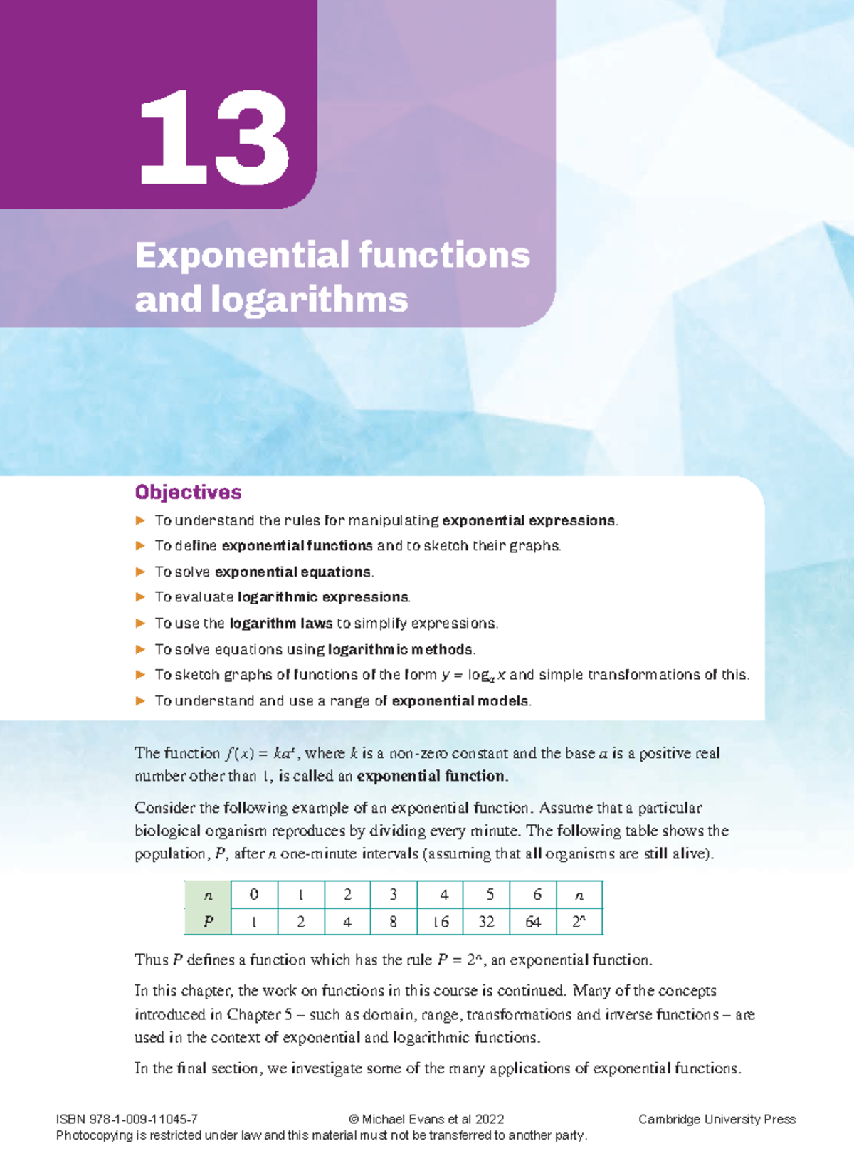Methods 12 2ed Ch13 - Exponentials and Logarithm Jacaranda chapter questions - 13 Exponential ...