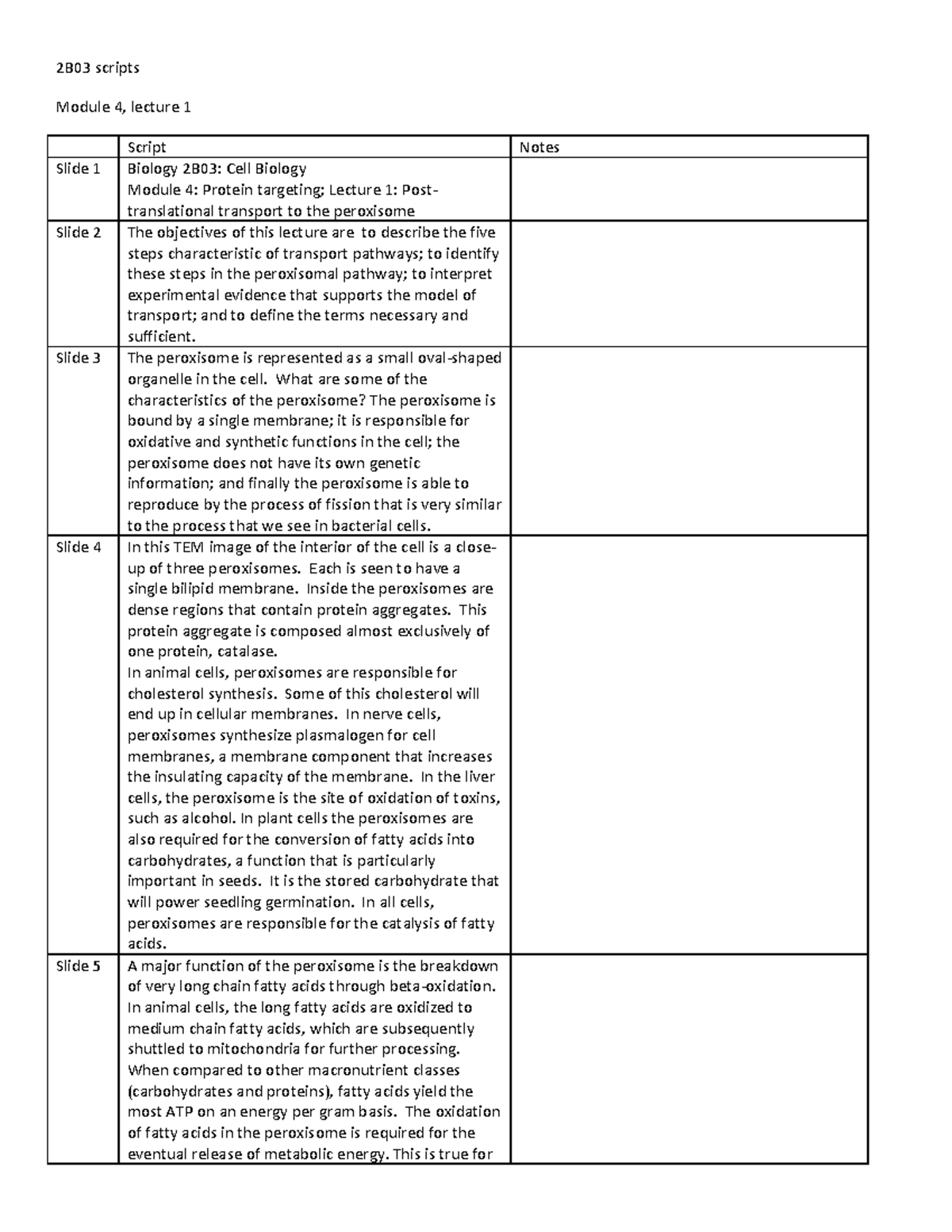 Bio 2B03 module 4 lecture 1 script - 2B03 scripts Module 4, lecture 1 ...