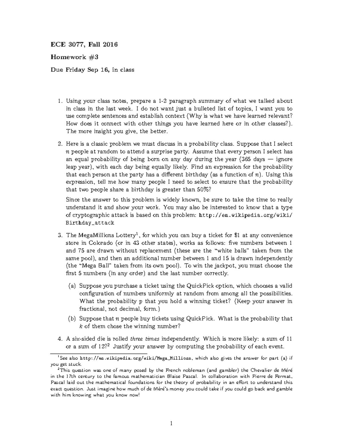 Hw03-3077-fa16 - Homework Solutions - ECE 3077, Fall 2016 Homework Due ...