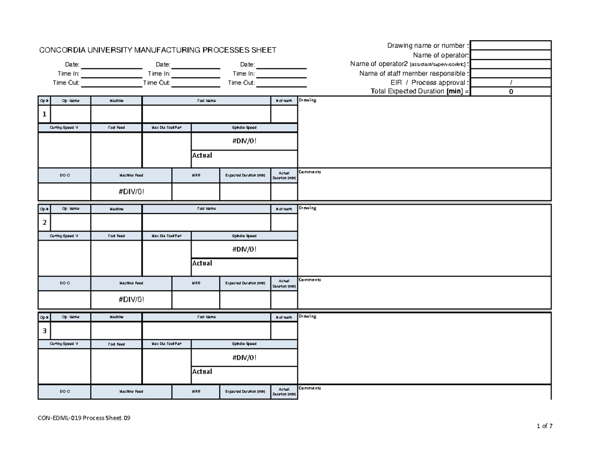 Manufacturing Processes Sheet - Studocu