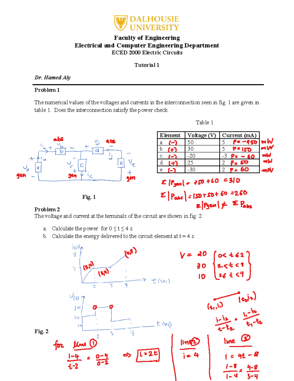 Tutorial 1 2023 - Faculty of Engineering Electrical and Computer Engineering Department ECED ...