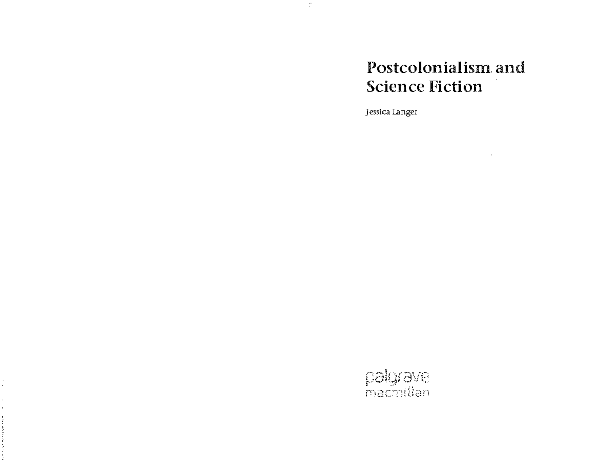 Langer, Jessica - Introduction - Postcolonialism and Science Fiction ...