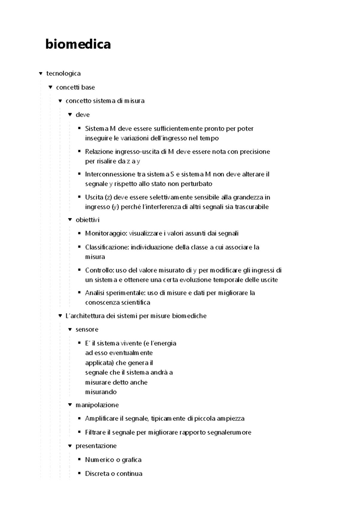 Riassunti teoria strumentazione biomedica - biomedica tecnologica ...